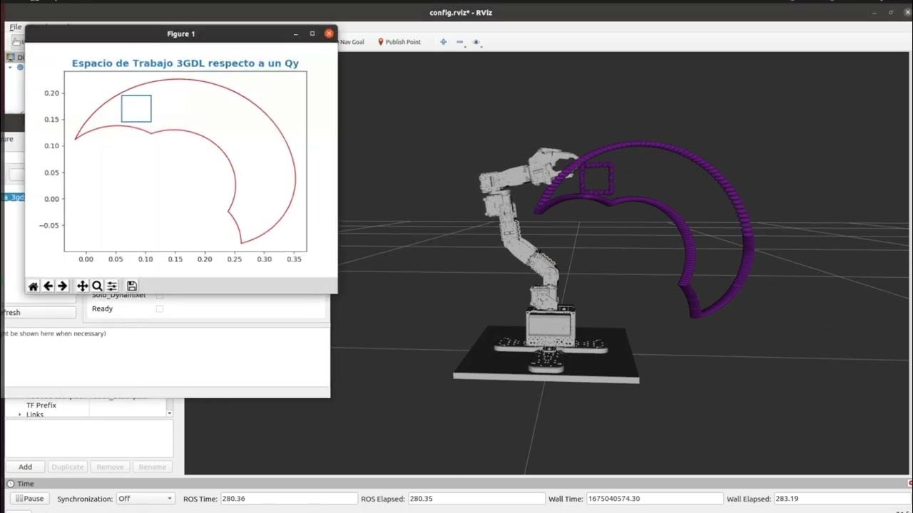 Espacio de trabajo de Robot de 3GDL plano en ROS - YouTube