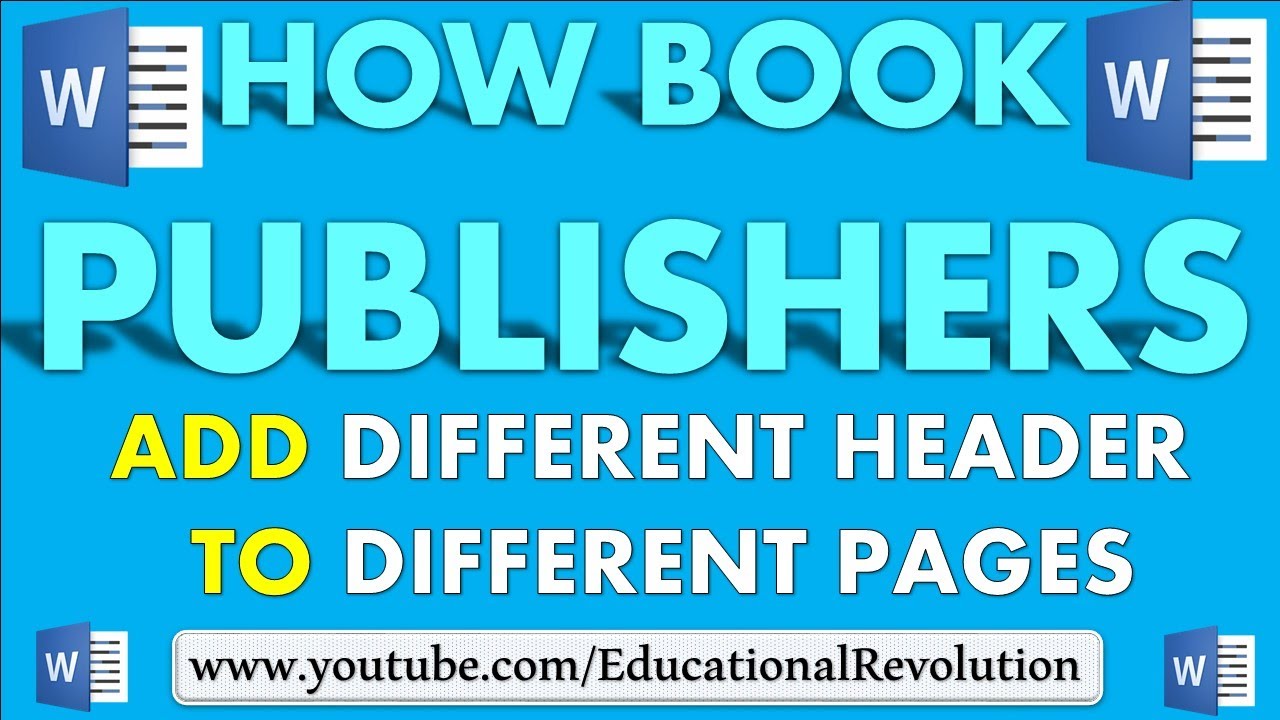 How Book Publisher Add Different Header to Different Pages in Microsoft ...