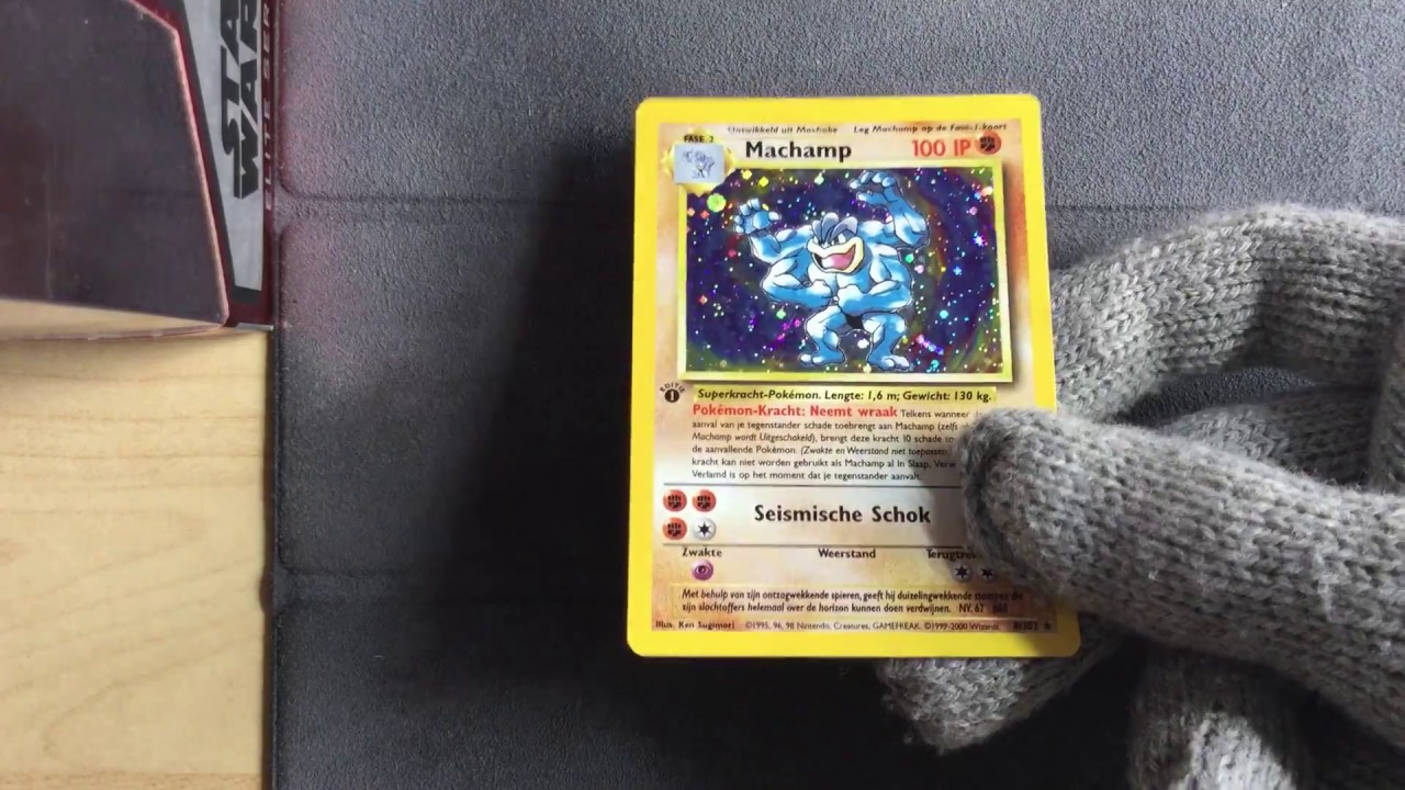 1st edition Machamp 8/102 - Pokemon Base Set (dutch) - YouTube