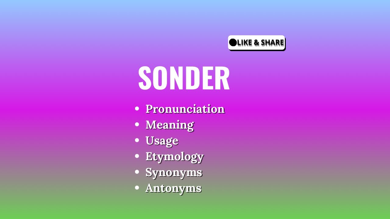 Sonder Explained Simply | Deep & Beautiful English Word - YouTube