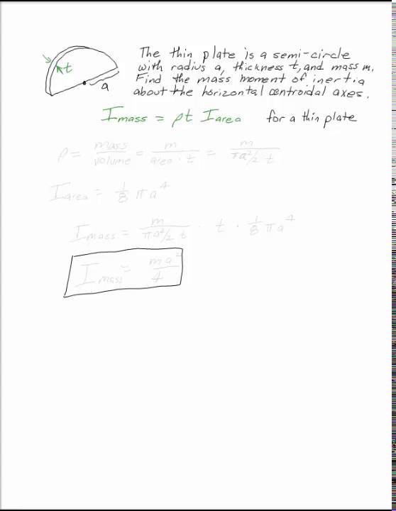 Mass Moment of Inertia for Thin Plate - YouTube
