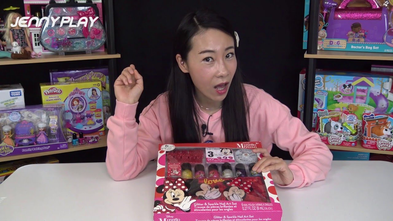 Jenny Play!미키 미니마우스 네일아트 장난감 손톱꾸미기놀이 ~ Minnie Mouse Glitter & Sparkle ...