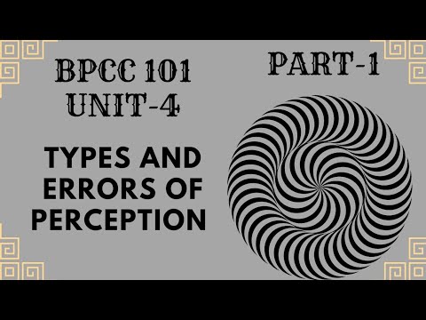 BPCC101/UNIT-4/PERCEPTION: TYPES AND ERRORS OF PERCEPTION/PSYCHO STUDY ...