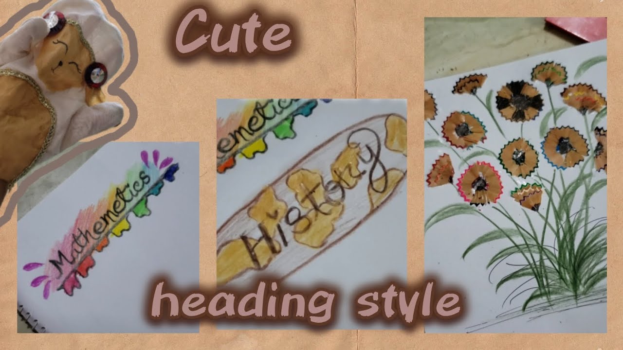 easy writing style from beginners || cute heading style || Title design ...