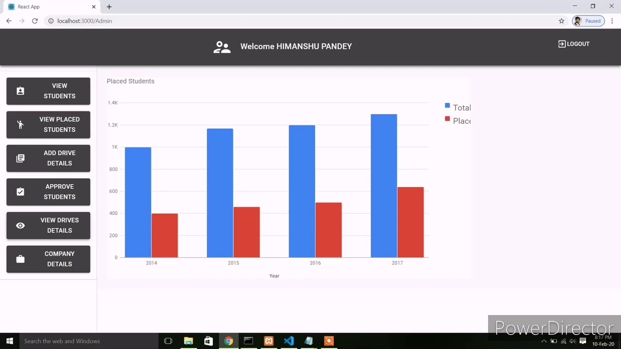 PLACEMENT MANAGEMENT SYSTEM REACT.JS - YouTube