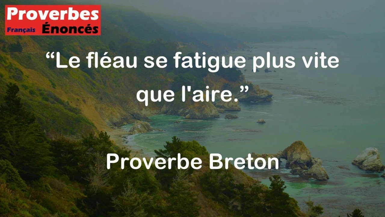 Le fléau se fatigue plus vite que l'aire. - Proverbe Breton - YouTube