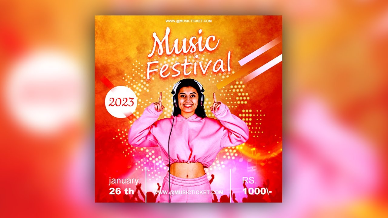 How to Create Music Event Poster Design in Photoshop cc I Photoshop cc ...