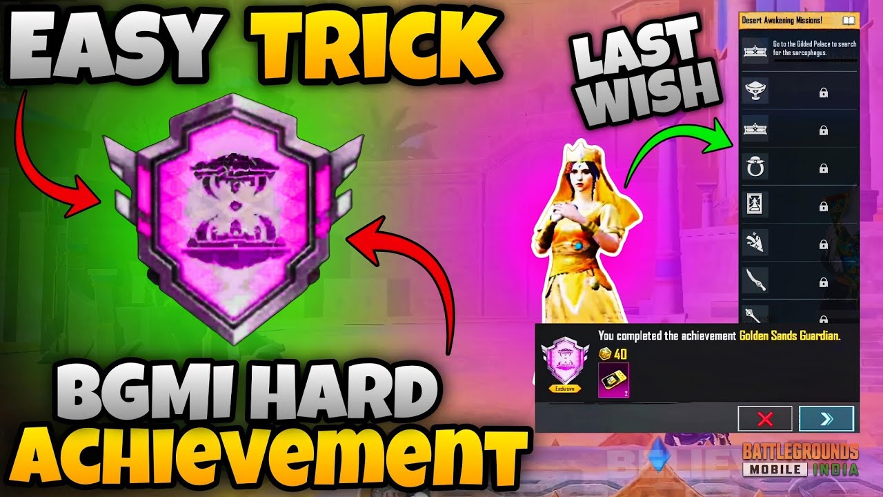 HOW TO COMPLETE GOLDEN SANDS GUARDIAN ACHIEVEMENT IN BGMI 🔥 | BGMI NEW ...