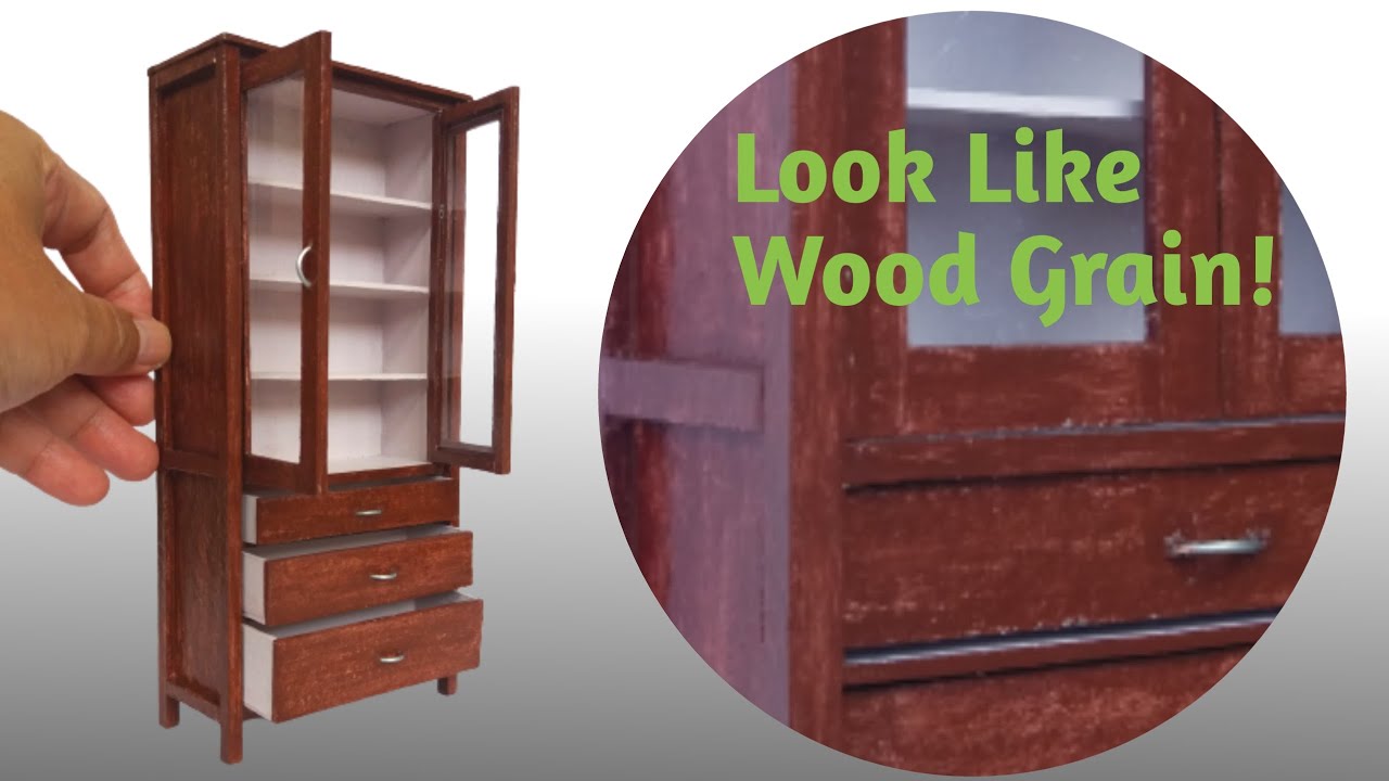 DIY Miniatur Lemari | Miniature Display Cabinet Made of Cardboard - YouTube