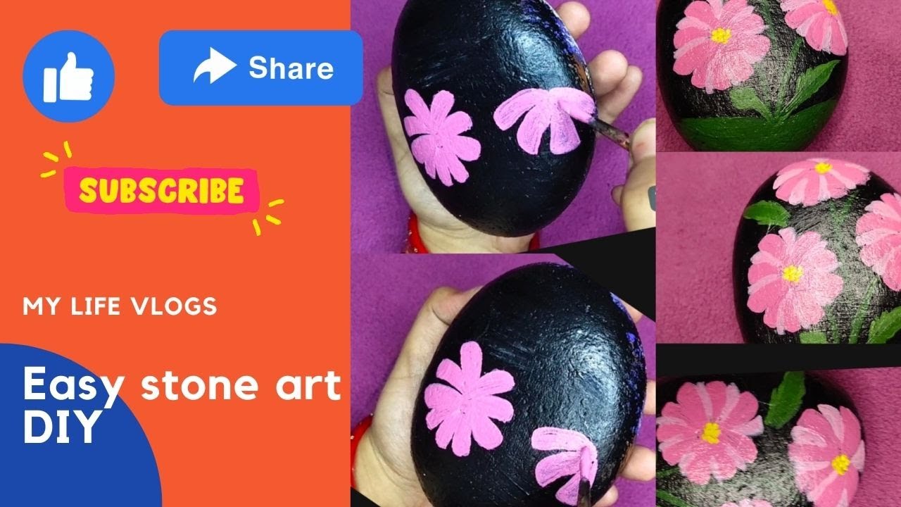 How to paint a stone | DIY stone art | Stone art ideas - YouTube