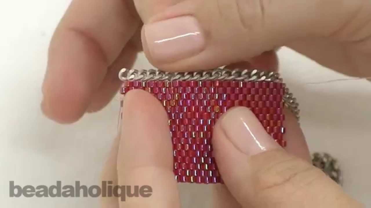 How to Add Chain to Peyote Bead Weaving - YouTube