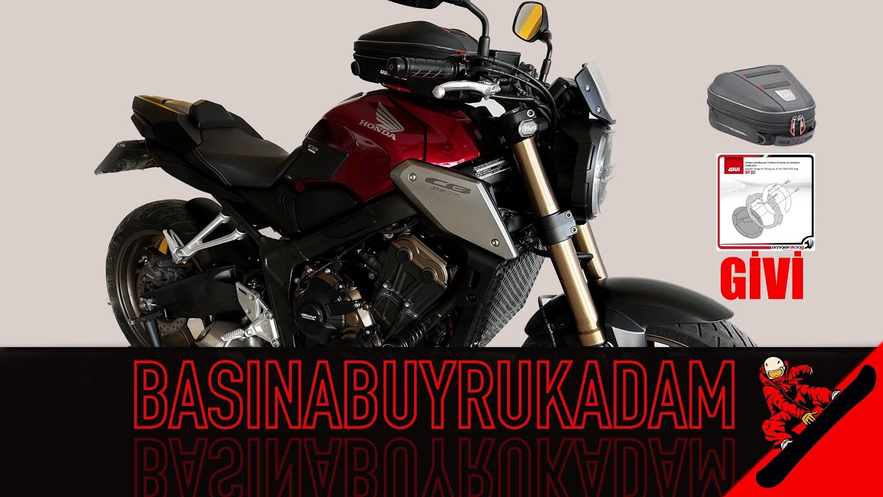 HONDA CB650R - GIVI ST610 10 litre tank lock - GIVI BF30 - YouTube