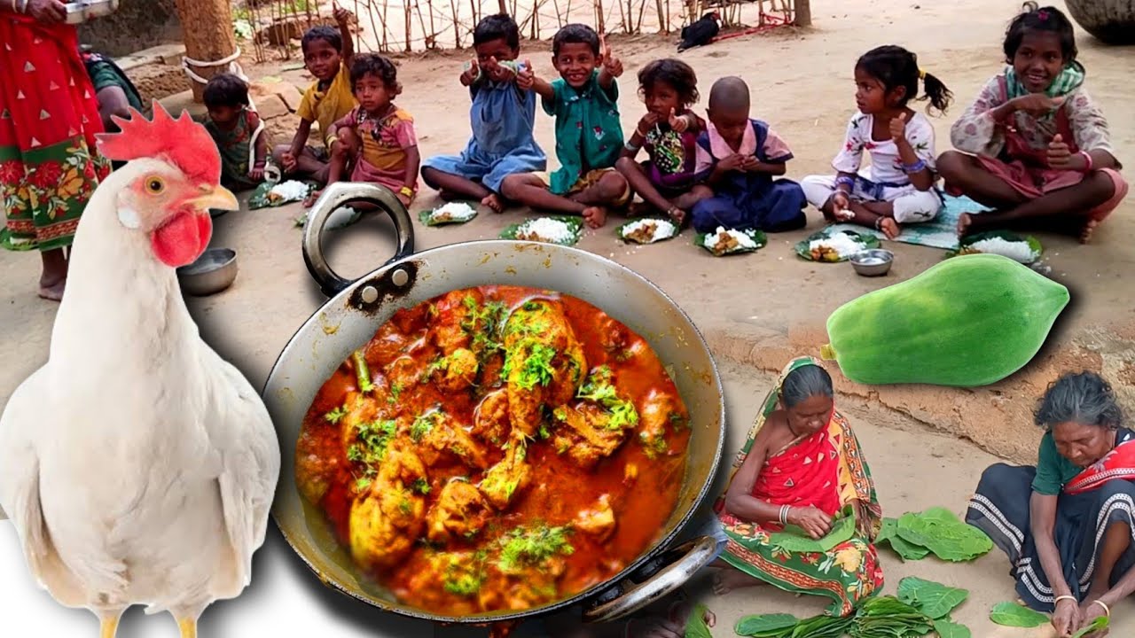 how Indian tribe women cooking REDCOUNTRY CHICKEN curry for eating ...