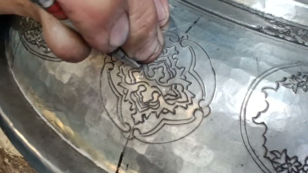 Turning metal into art. Beautiful hand-carved metal engravings.😍 - YouTube