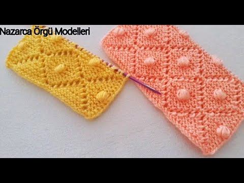 DELİKLİ KUTUCUKLAR ÖRGÜ ŞİŞ MODELİ