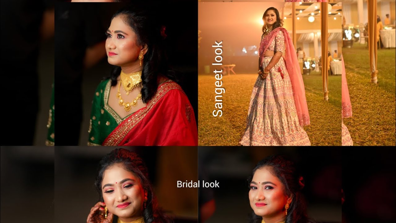Bridal & sangeet look // makeup done by me // parthana makeover #mua # ...