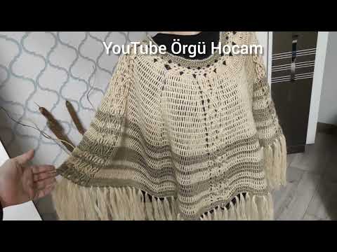 YOUTUBE ÖRGÜ HOCAM KANALIMDA ANLATIMINI YAPTIĞIM TIĞLA SAÇ ÖRGÜSÜ PANÇO ☑️❤️@orguhocam