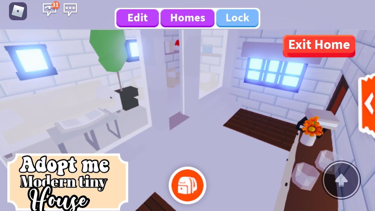 Modern adopt me tiny home - YouTube