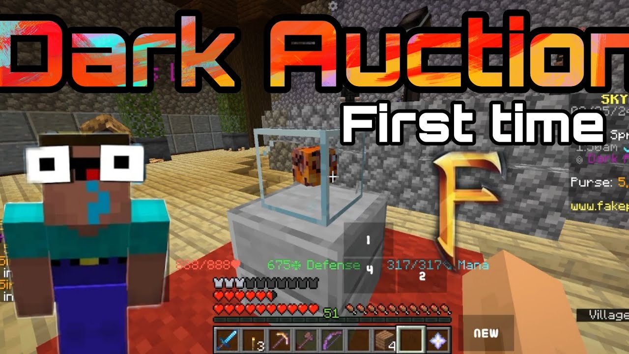Visiting dark Auction in fakepixel skyblock for First Time - YouTube