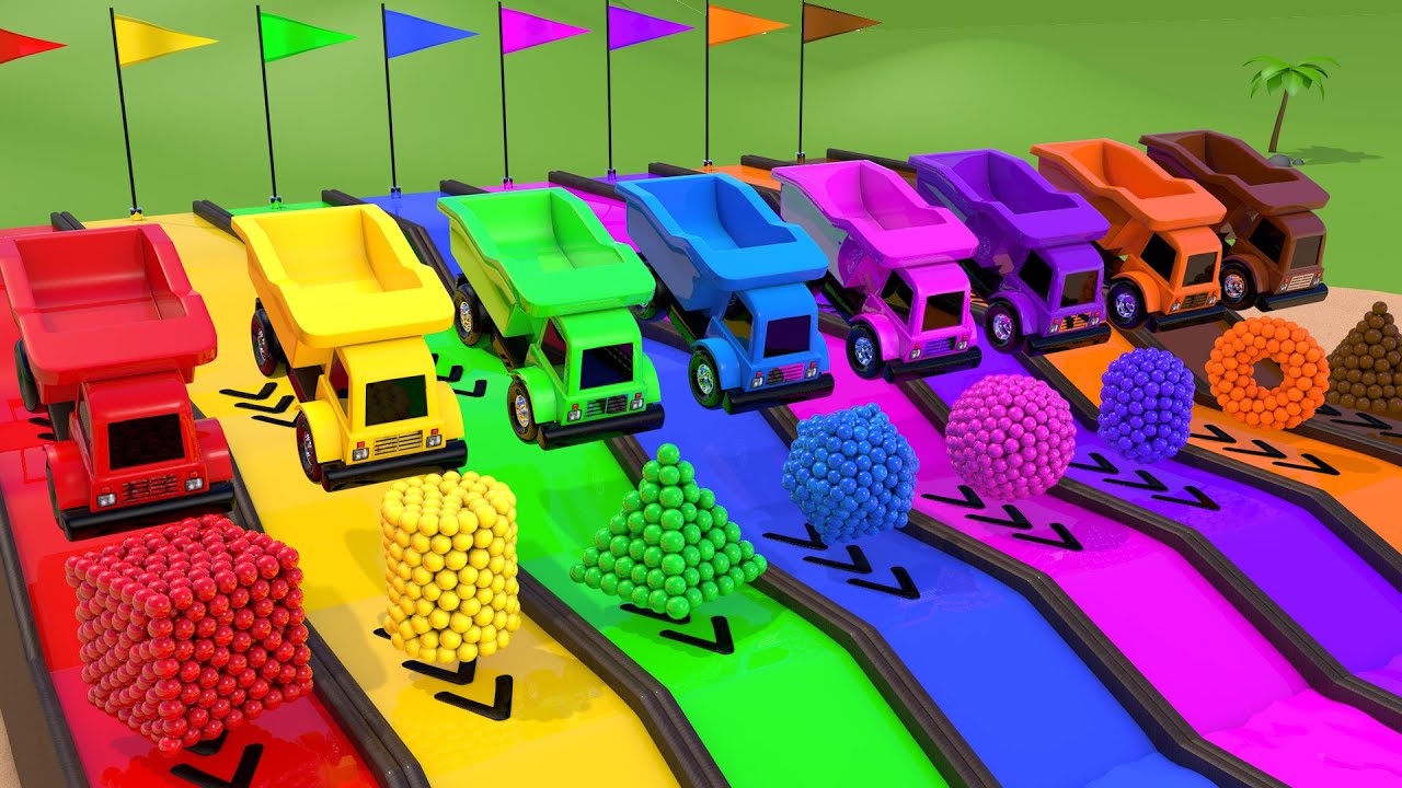 Juguetes para niños Vehículos de la calle Monster Cars Aprender colores ...