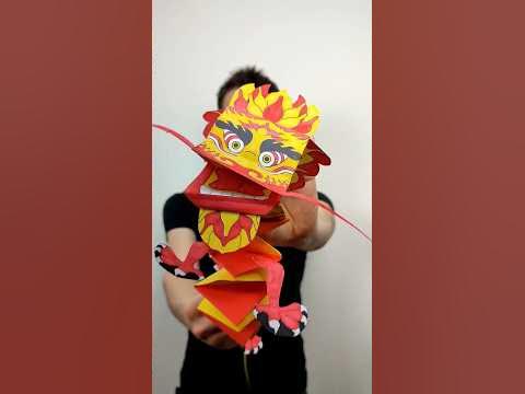 🐉 Full body Chinese Dragon paper puppet from 3 sheets of paper to ...