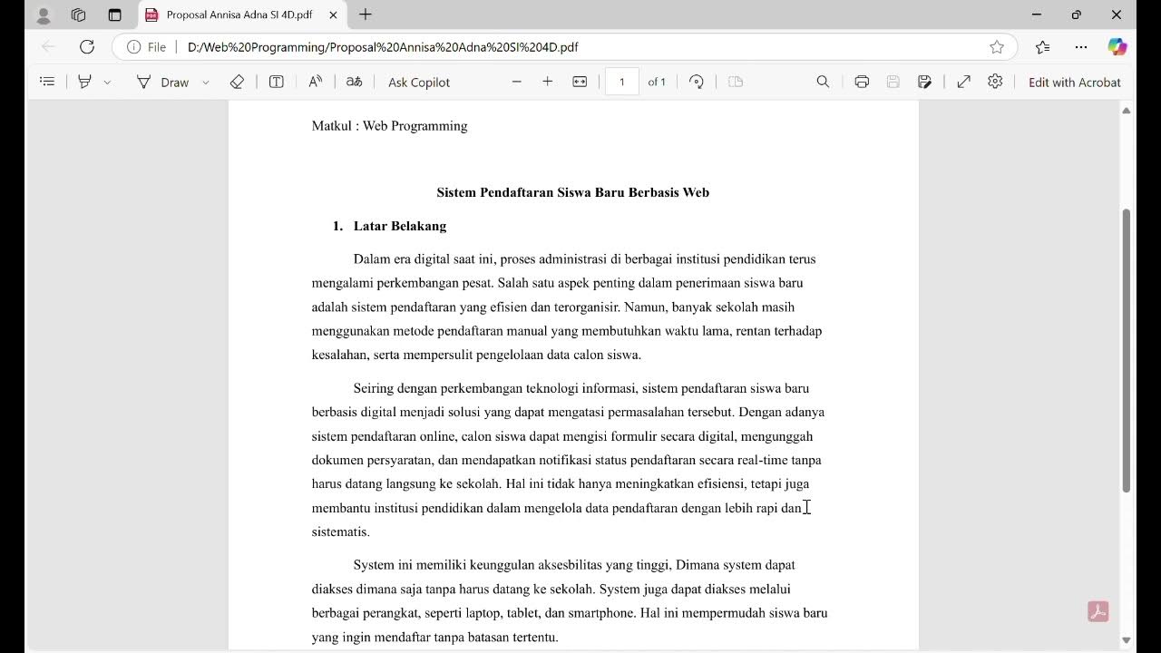 Penjelasan Ide Proposal Matakuliah Web Programming Berisi "Judul dan Latar Belakang" SI 4D - YouTube
