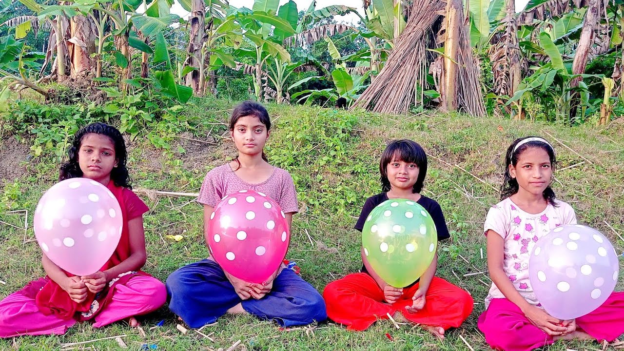 Outdoor fun with balloon show and learn colour balloon show for kids ...