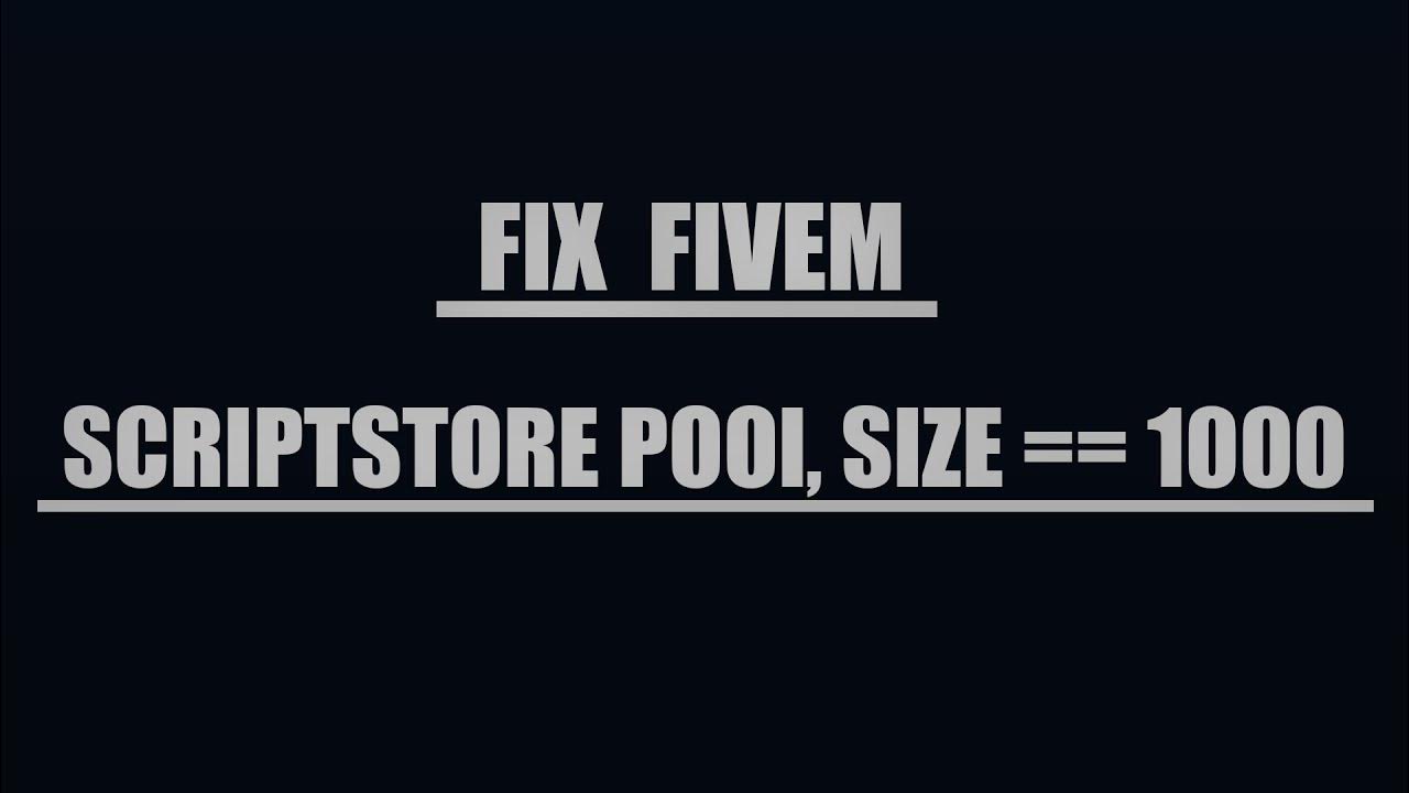 Fix Scriptstore Pool Size 1000 Fix Link In Description Link W Opisie Youtube