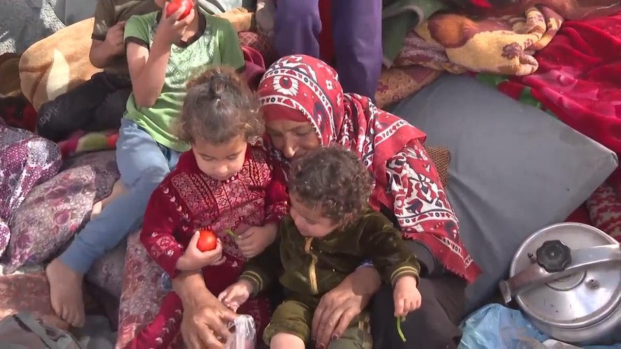 Palestinians displaced in Muwasi camp suffer harsh conditions - YouTube