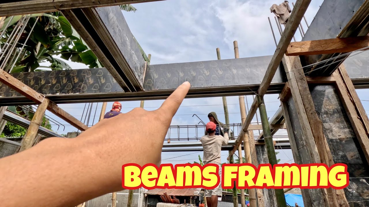 PART 12 I GUEST HOUSE CONSTRUCTION I FRAMING THE FLOOR BEAMS - YouTube