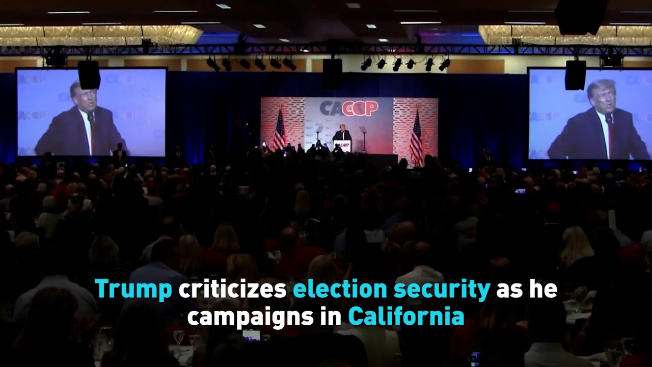 Trump criticizes election security as he campaigns in California - YouTube