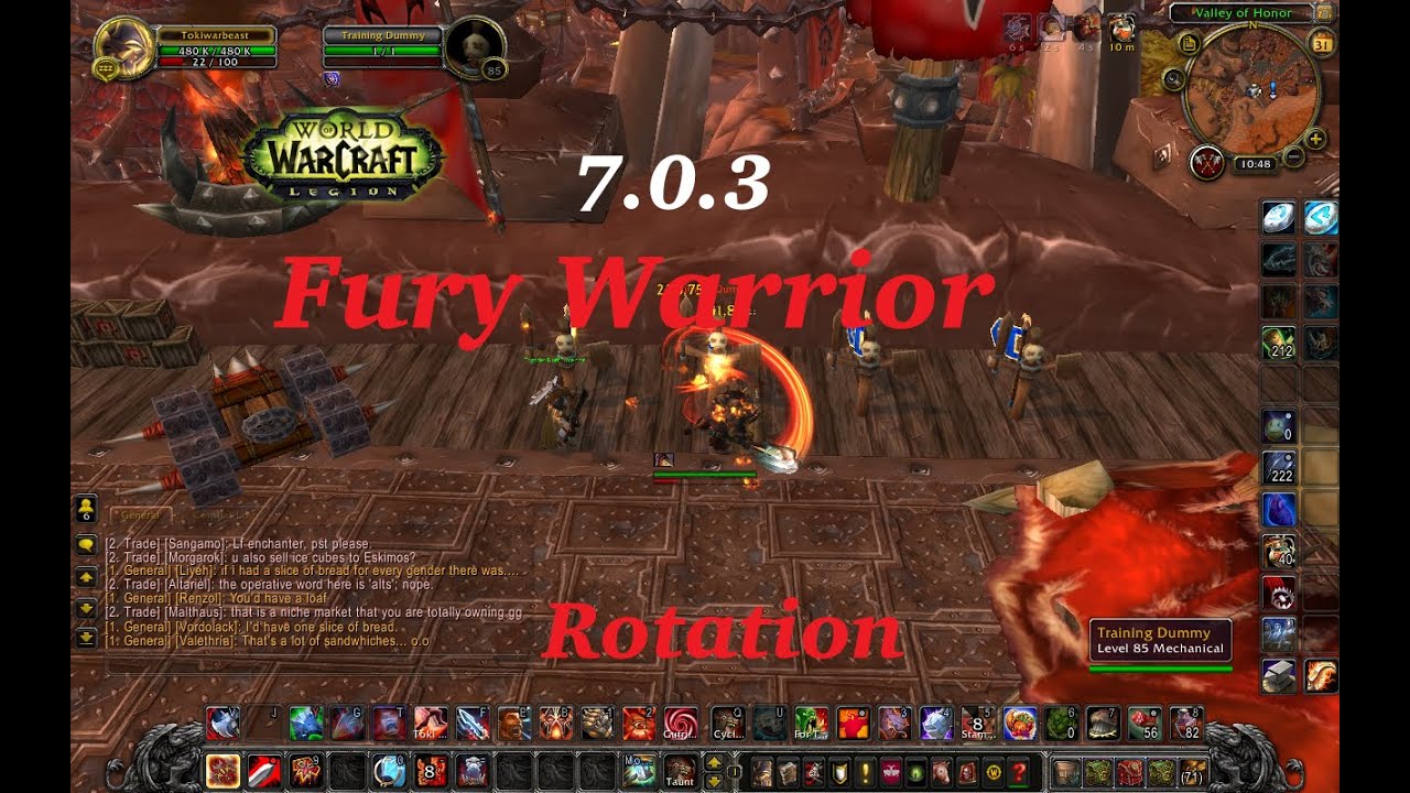 Fury Warrior Rotation for Patch 7.0.3 - YouTube