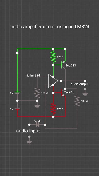 audio amplifier circuit using ic LM324 - YouTube