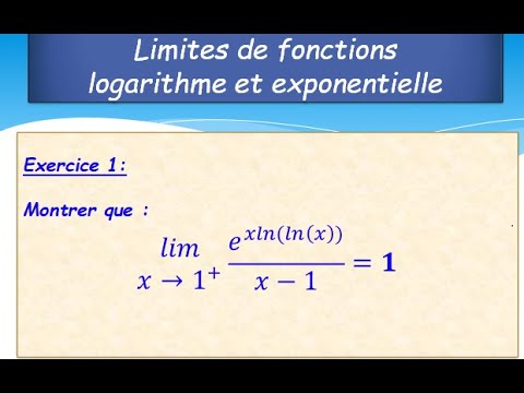 Limites de fonctions logarithme et exponentielle: exercice-1 - YouTube