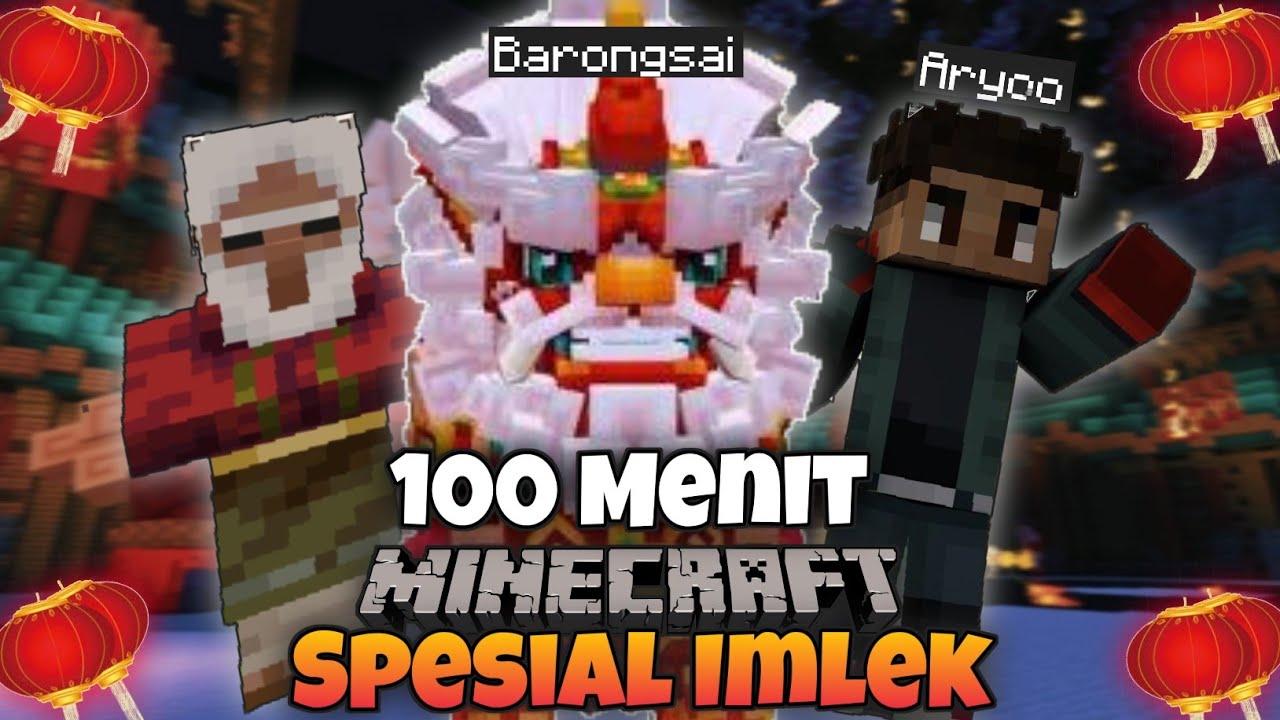 100 Menit Di Minecraft Imlek | Minecraft Monster Attack : Nian - YouTube