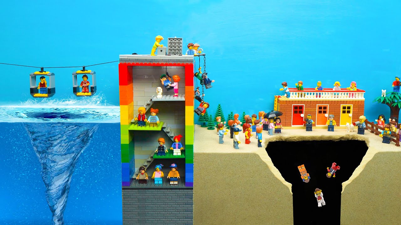 Trapped in Natural Disasters Shelter - Whirlpool Flooded LEGO City ...