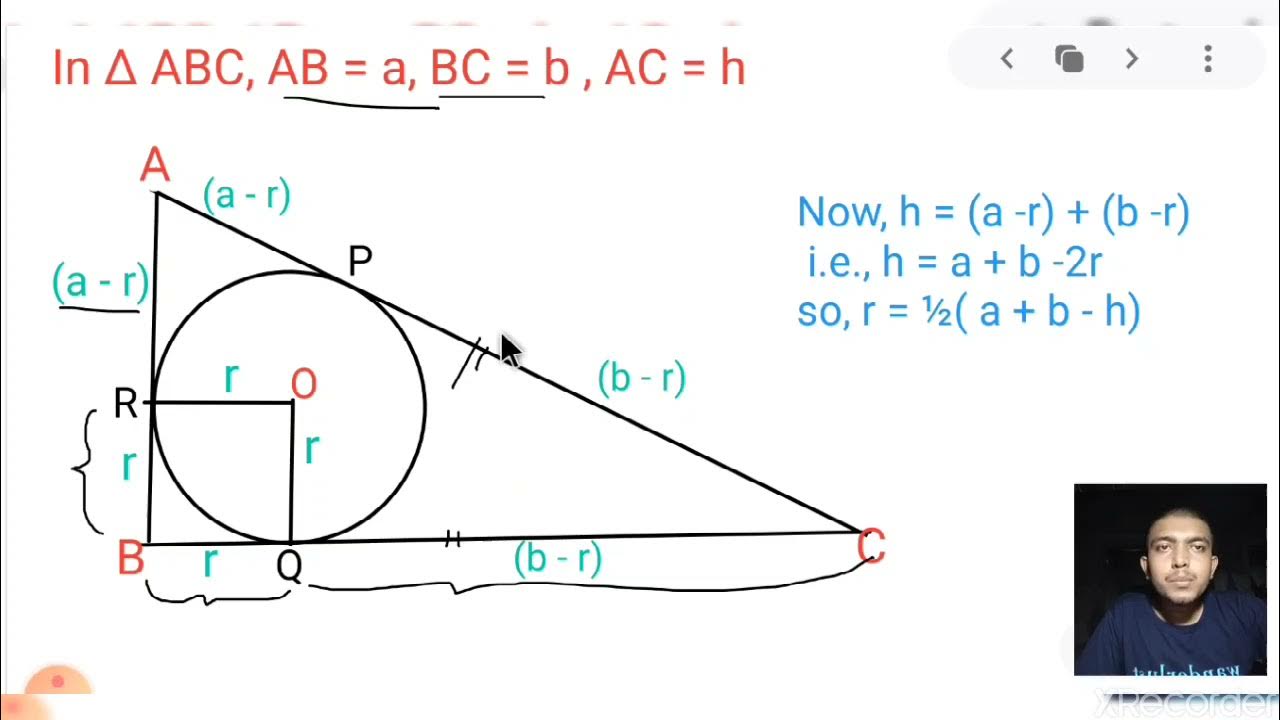Inradius of a right angle triangle - YouTube