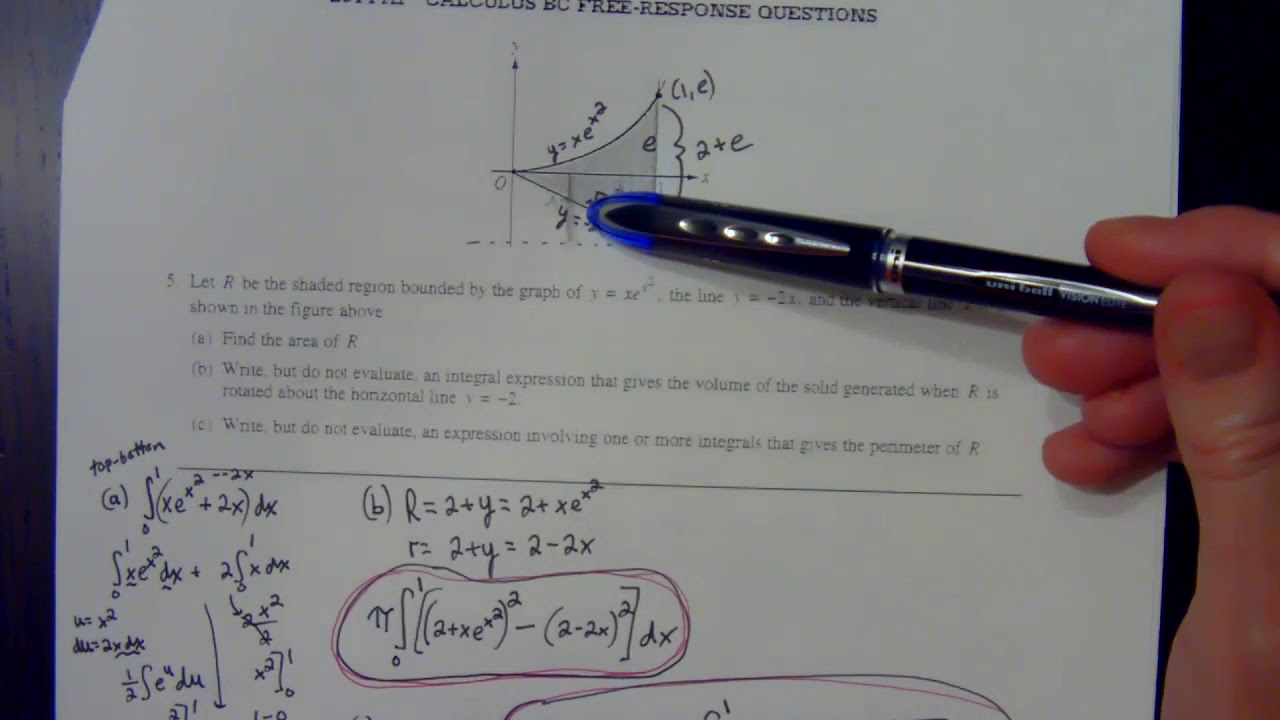 2014 BC #5 (Area, Volume, Perimeter, Arc Length) - YouTube