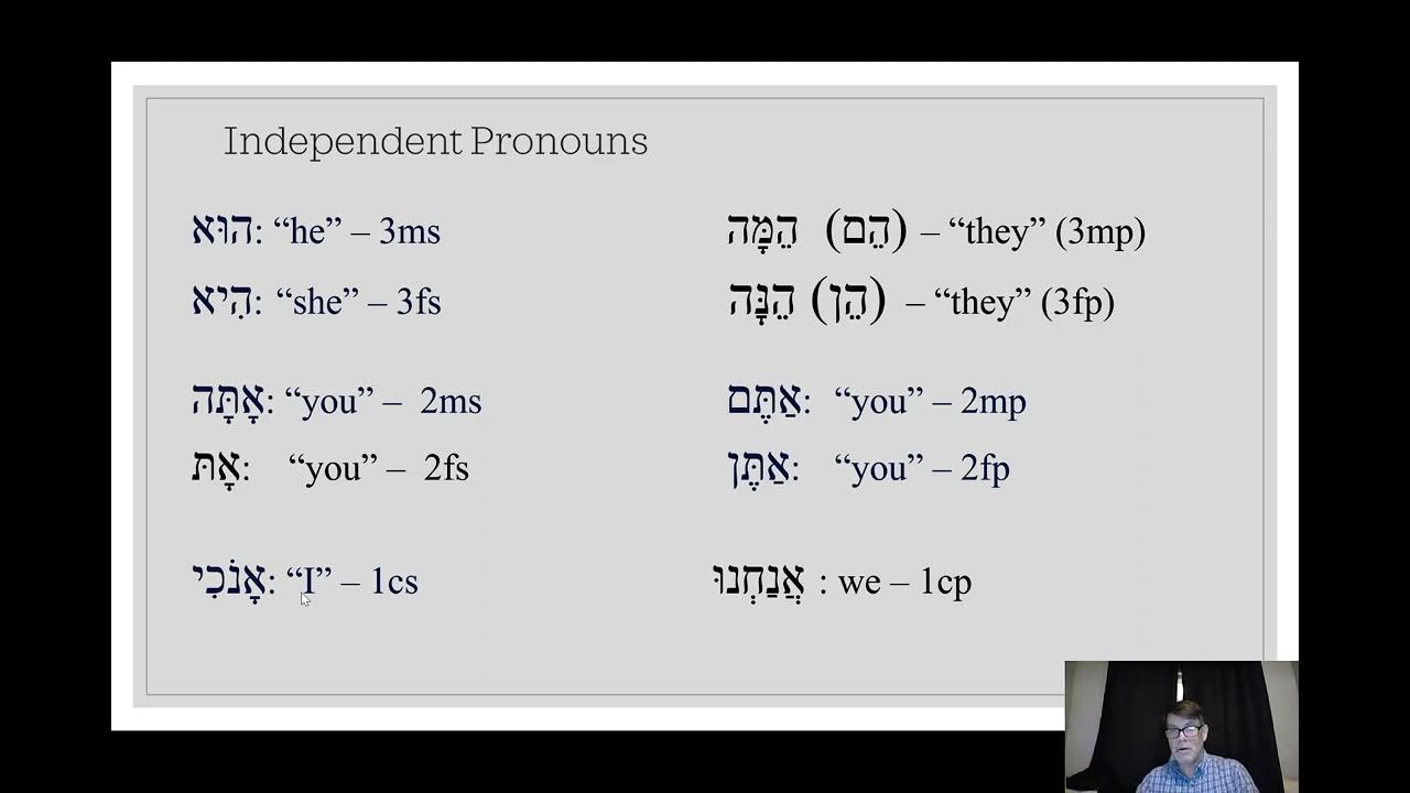 Hebrew Independent Pronouns IV (all) - YouTube