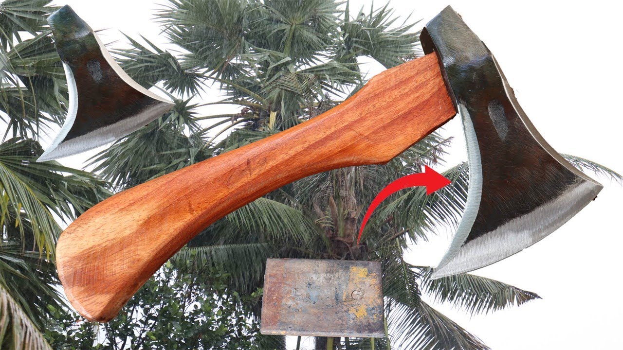 Blacksmithing - Making A Powerful Axe From Leaf Spring. - YouTube