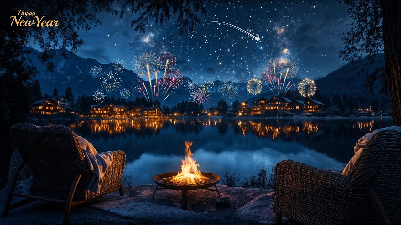 Lakeside New Year Celebration 2025: Crackling Fire, Fireworks, and ...
