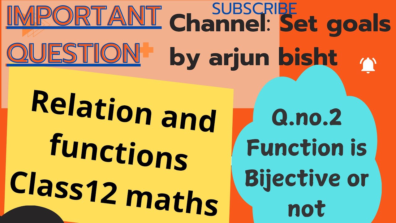 Relation and function important question series q.no.2 class 12 maths ...