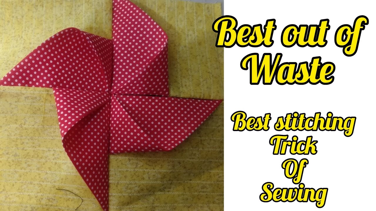 how to make a 3D pin wheel from scrap fabric/best out of waste can be ...