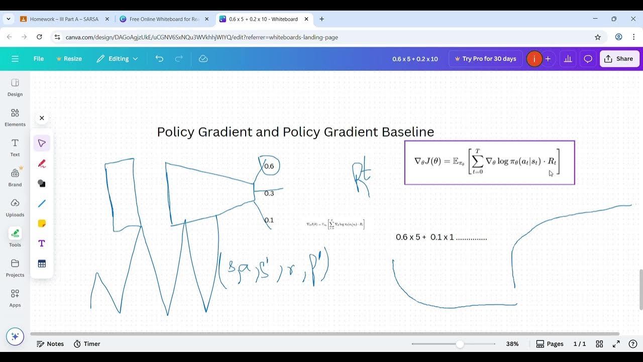 Policy Gradient (Reinforce) and Policy Gradient baseline (Actor Critic) - YouTube