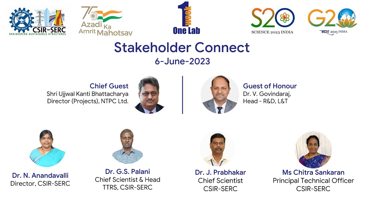 STAKEHOLDER CONNECT | ONE WEEK ONE LAB | CSIR-SERC | #CSIR #OWOL - YouTube