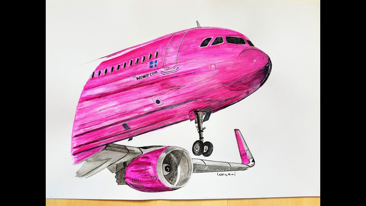 WOW AIR, Airbus A320, speed drawing - YouTube