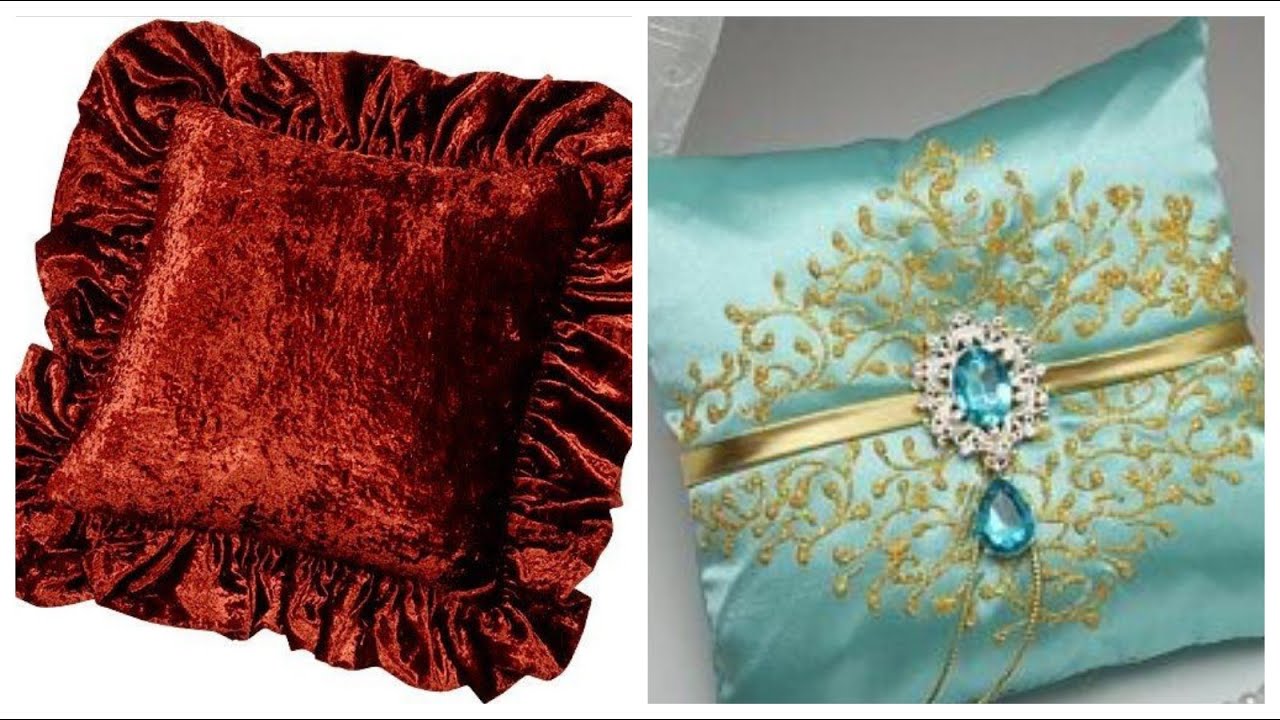 Top latest collection of fancy cushions with jewllery work - YouTube