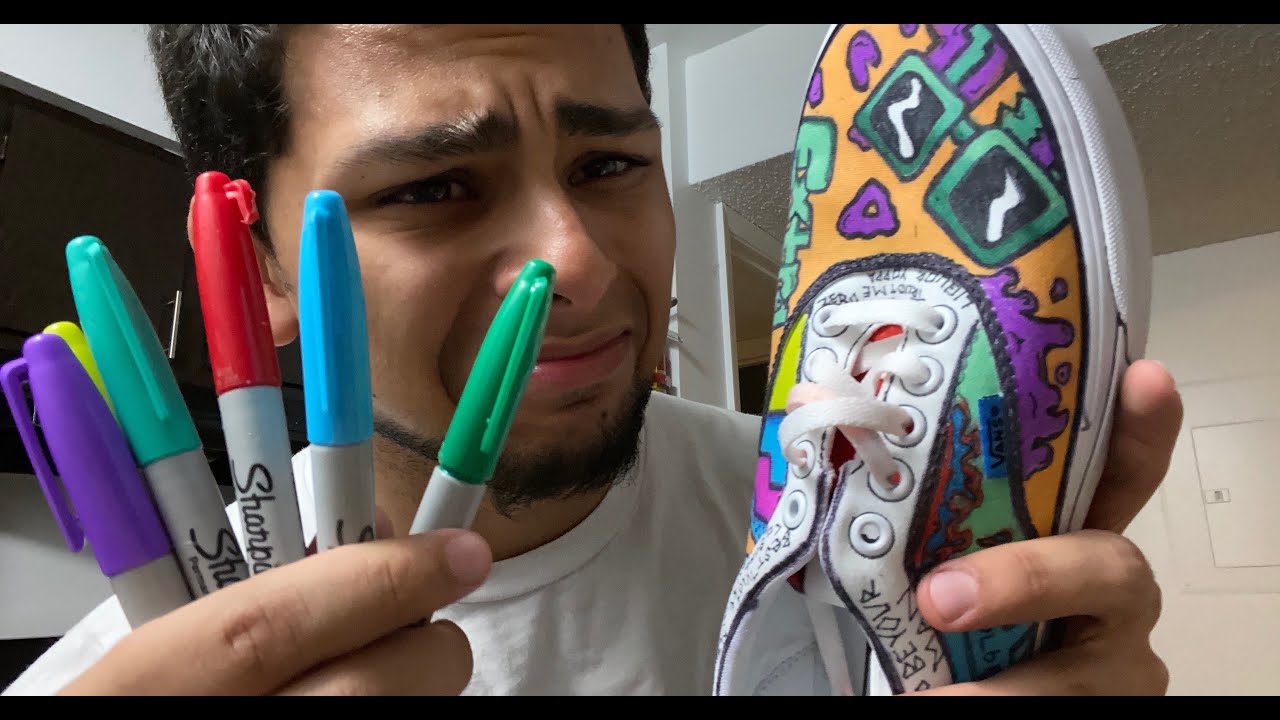 Satisfying Custom Vanz w/ SHARPIES! - YouTube