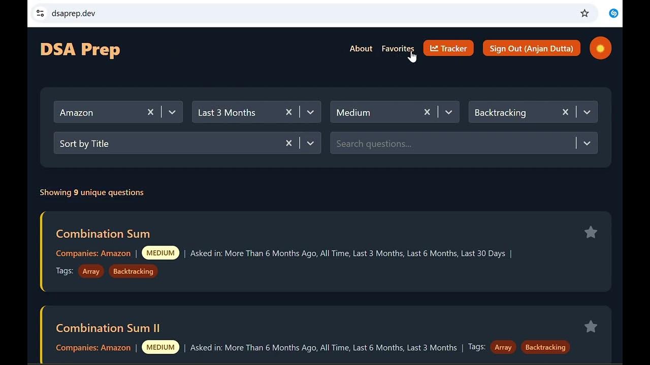 dsaprep.dev | Filter DSA by companies hiring now. - YouTube