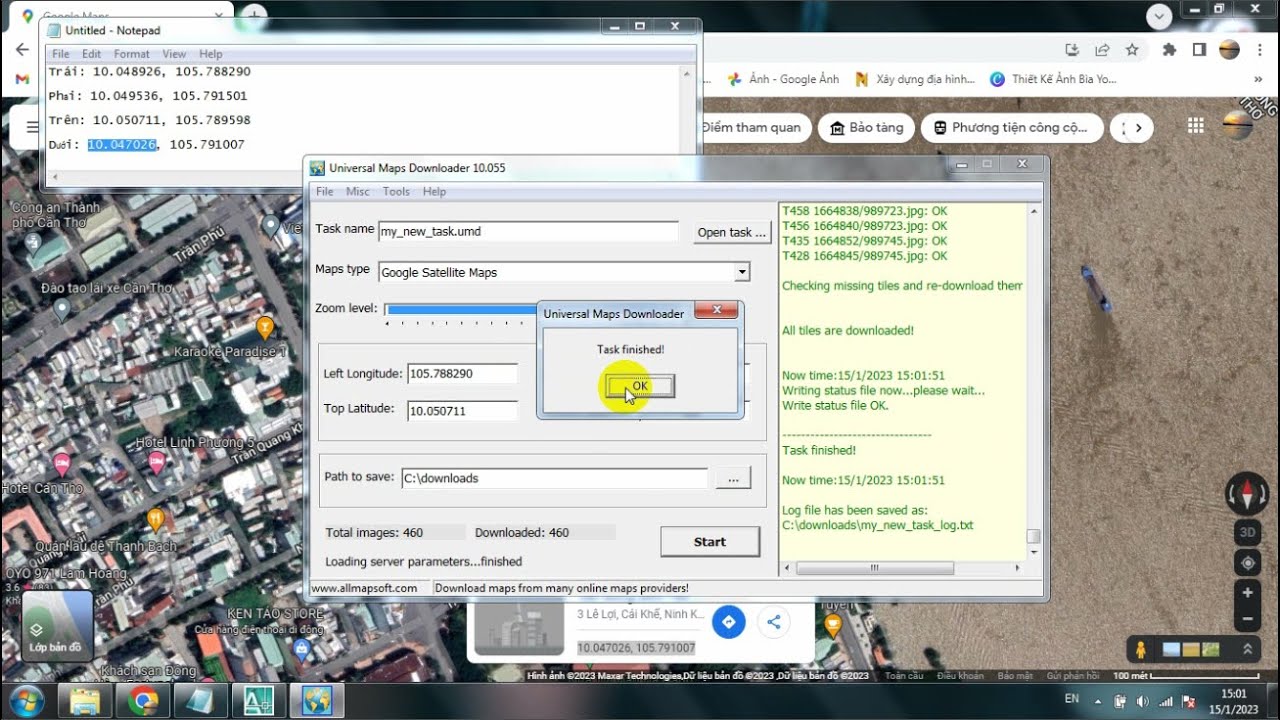 CÁCH TẢI ẢNH GOOGLE MAPS VỀ ĐÚNG TỌA ĐỘ VN-2000 - YouTube